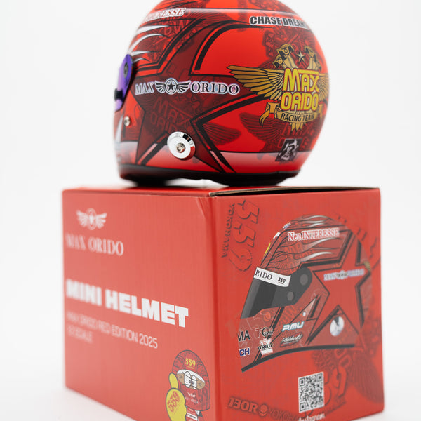 Max Orido Mini Helmet 1:2 Scale RED Edition 2025 (Carbon Fiber ...